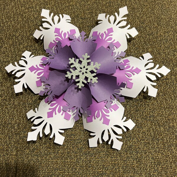 Paper Snowflake SVG and PDF Pattern, Large Paper Snowflakes, Snowflake ...