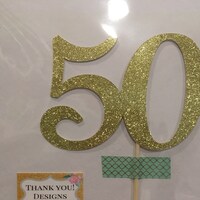 Number Cake Topper Glitter Cake Topper Gold Cake Topper - Etsy