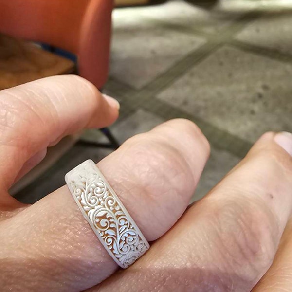 Queen of Lace Silicone Ring Women - Rose Gold, Antique Gold, or Silver ...