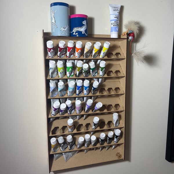 Wall Mounted Tube Type Paint Storage Rack - 20/21ml Tubes or 37ml Tubes ...