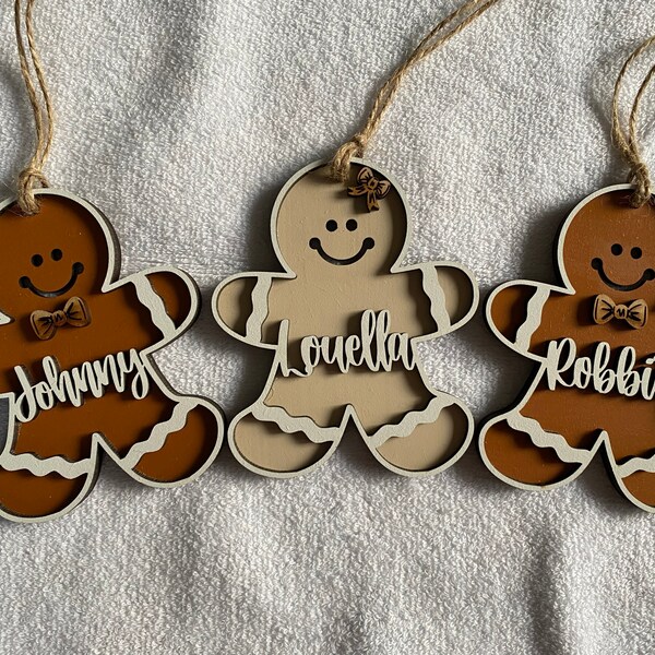 Custom 3D Gingerbread/snowflake Stocking Tags/gift Tags - 4” Christmas ...