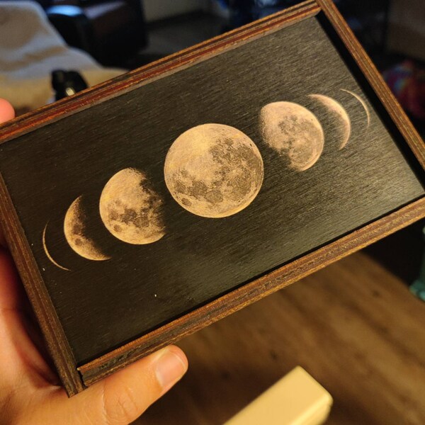 Moon Phases Crescent Moon Jewelry Box Moon Phases Celestial Jewelry Box ...