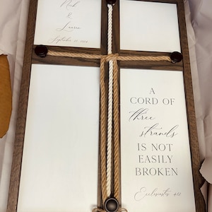 A Cord of Three Strands Unity Ceremony Idea Cross Braid Wedding Signage ...