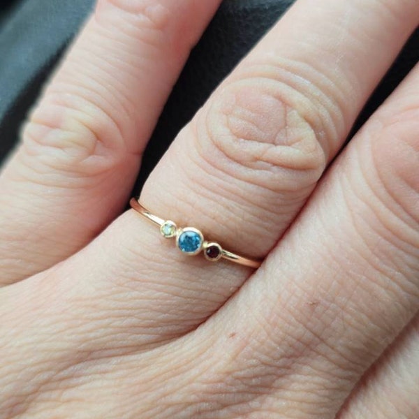Mother Birthstone Ring, Dainty Birthstone Ring, Custom Birth Ring ...