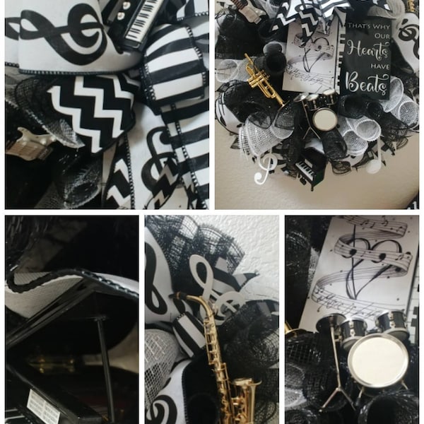 Wooden Shape Musical Notes (2 Pieces), Music Room Decor, Wall Art, Home ...