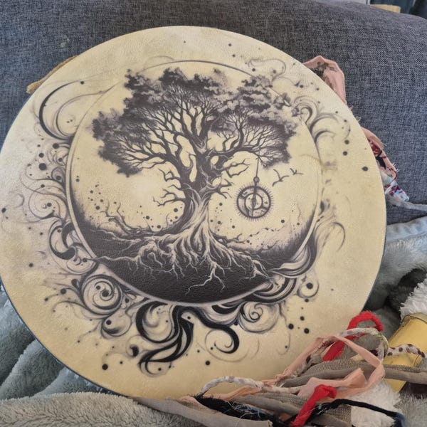 18-inch Tree of Life Shamanic Drum | Traditional Shaman Drum ...