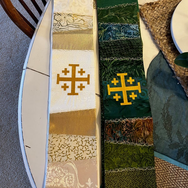 Green Pieced Stole, Ordinary Time Liturgical Stole - Etsy