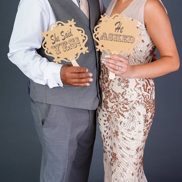 Engagement Photo Props - He Asked, She Said Yes - Engagement Picture ...
