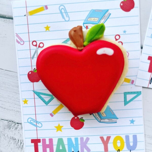 Teacher Appreciation 3.5"x 5" Mini Cookie Card/ TEACHER Thank You Gift ...