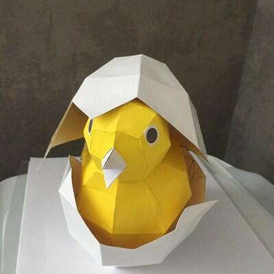 DIY Cute Yellow Chick in Hatched Egg, Home Decor, DIY Papercrafts, 3d ...