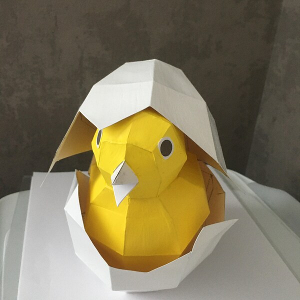DIY Cute Yellow Chick in Hatched Egg, Home Decor, DIY Papercrafts, 3d ...
