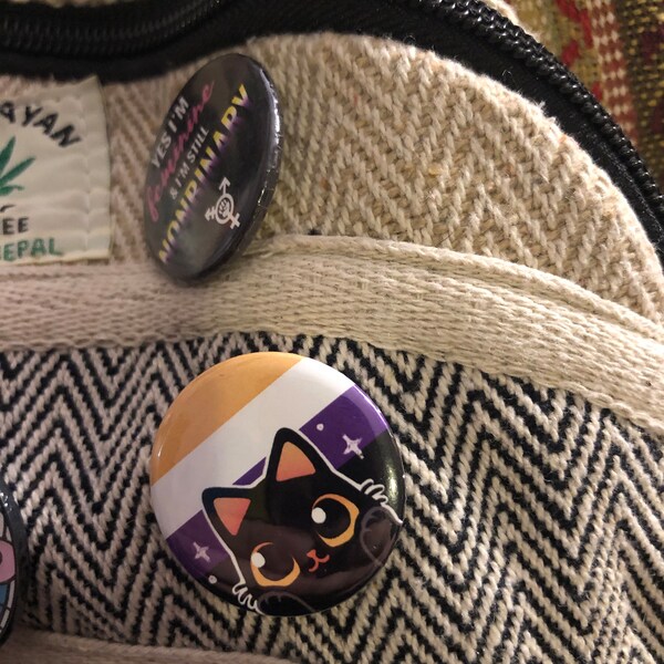 Pride Cat Flags Button Pin - LGBTQ Custom - Trans - Gay - Lesbian ...