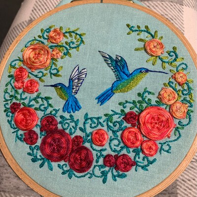 Flower Hand Embroidery Pattern Diy Bridal Bouquet Wreath - Etsy