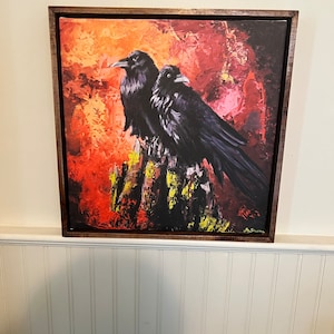 Crow Bro / Raven / Oil Painting/ Handmade / Gift Ideas / Canvas Print ...