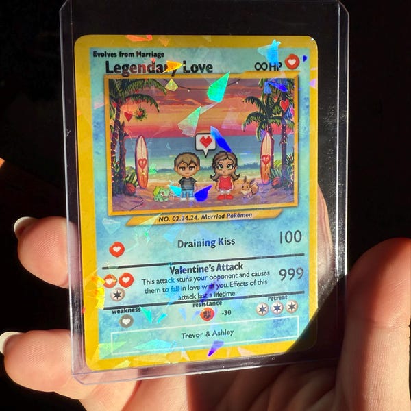 Pokemon Valentine's Day Card, Custom Pokemon Card, Boyfriend Gift ...