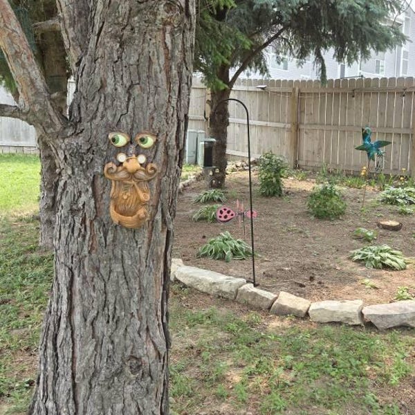 Tree Face Outdoor Decoration – Whimsical Garden Decor, Funny Yard Art ...