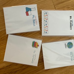 Personalized Notepad Pink Tower Notepad Stationery Gift for Teachers ...