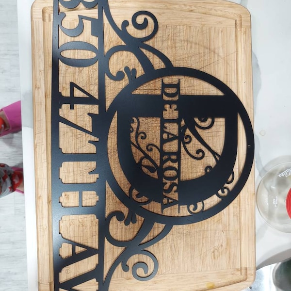 Premium Quality Metal House Address Sign, Two Layers of Metal Plate ...