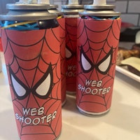 Spiderman Web Shooter Silly String Labels: Superhero Party (instant ...