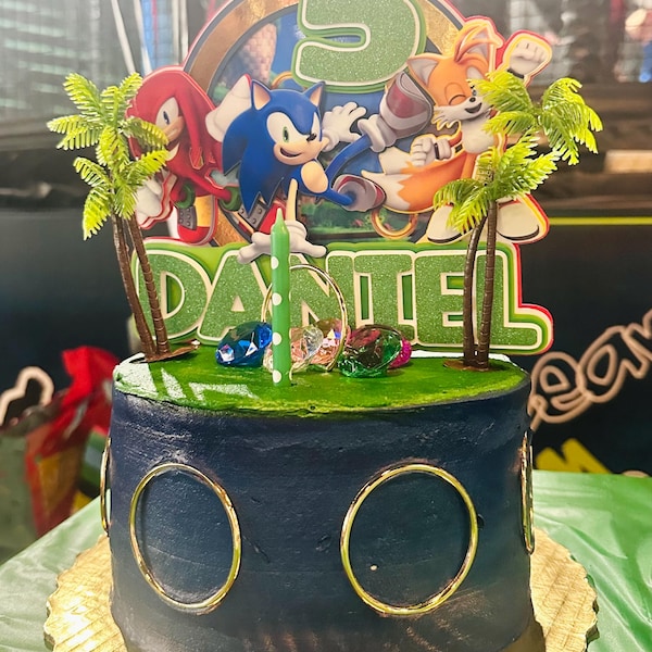 Sonic the Hedgehog Cake Topper, Sonic Theme Party, Birthday Cake Topper ...