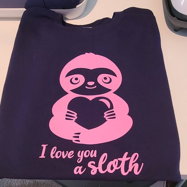 Valentine Sloth SVG Cute Baby Sloth With Heart Cut File Love You a ...