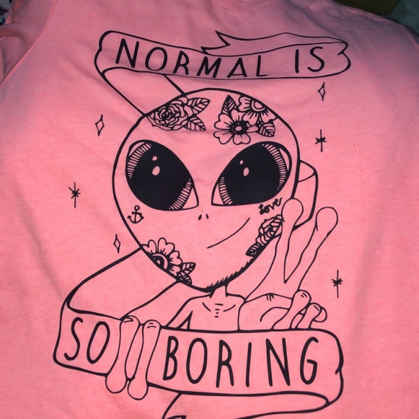 Normal is so Boring Alien Kids Tee: Funny Graphic Shirt - Etsy