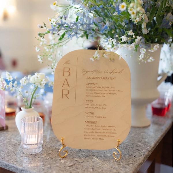 Wood Wedding Table Menus Sign, Wedding Table Decor, Wedding Decor ...