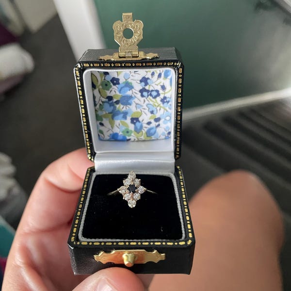 Unusual Vintage Style Ring Box. Wedding Ring Box. Antique Style Jewelry ...