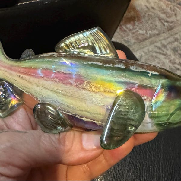Memorial Glass Trout/salmon Sculpture: Cremation Ashes Pet Keepsake - Etsy