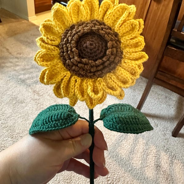 Crochet Pattern Sunflower Crochet Flower Amigurumi Stuff Home Decor ...