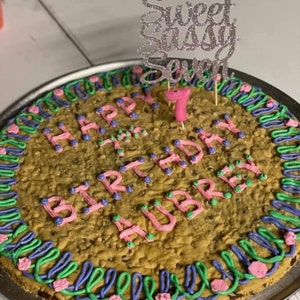 Seven Cake Topper, Happy 7th Birthday, Gold Topper, Glitter Sweet Sassy ...