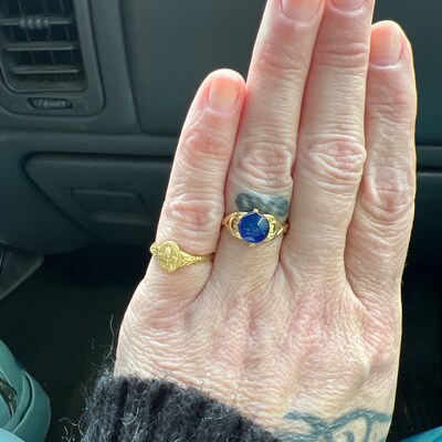 14K Gold Mood Ring, Dainty Ring for Women, Feeling Stone Ring, Colorful ...