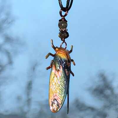 Cicada Necklace Copper Cicada Pendant Brood X Cicada Jewelry Layering ...