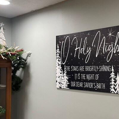 Christmas Decoration O Holy Night Christian Christmas Cabin Christmas ...