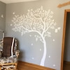 White Tree Decals Large Nursery Tree Decals With Birds Stunning White ...