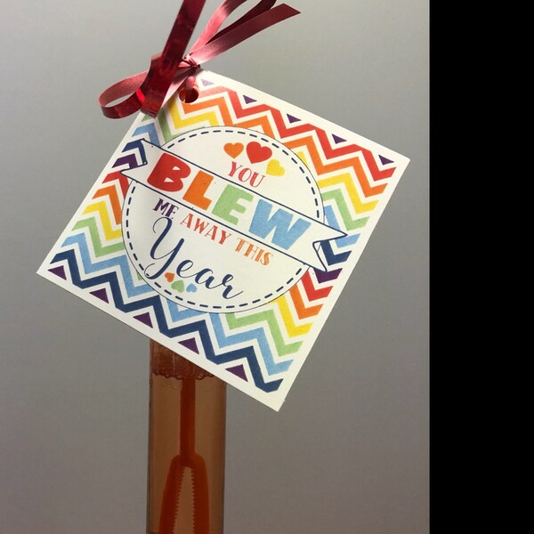 You Blew Me Away This Year Printable Gift Tag and Card, Teacher Class ...