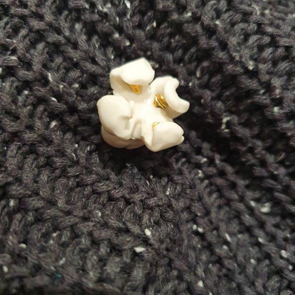 Popcorn Pin. Porcelain Brooch. Food Jewelry. - Etsy