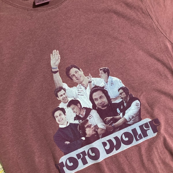 Toto Wolff Comfort Vintage Style Tee, Mercedes AMG F1 2023, Formula One ...