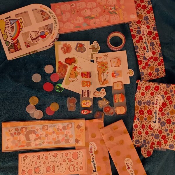 Cute Korean Sticker Sheets, Kawaii Stationery, Kawaii Sticker Sheets ...