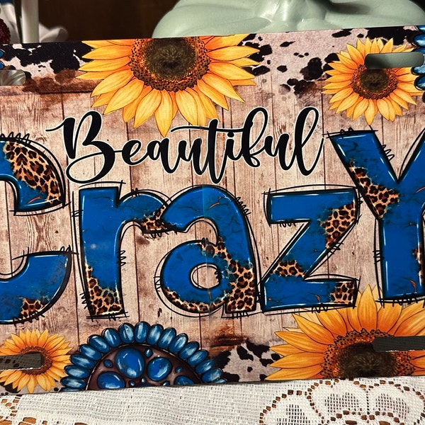 Cowhide Beautiful Crazy License Plate Png, Beautiful Crazy Png, License ...