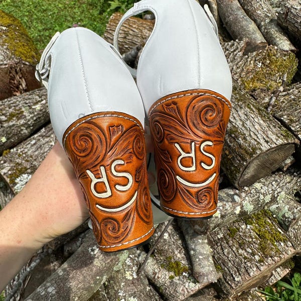 Customizable Hand-tooled Leather Wedding Heels - Etsy