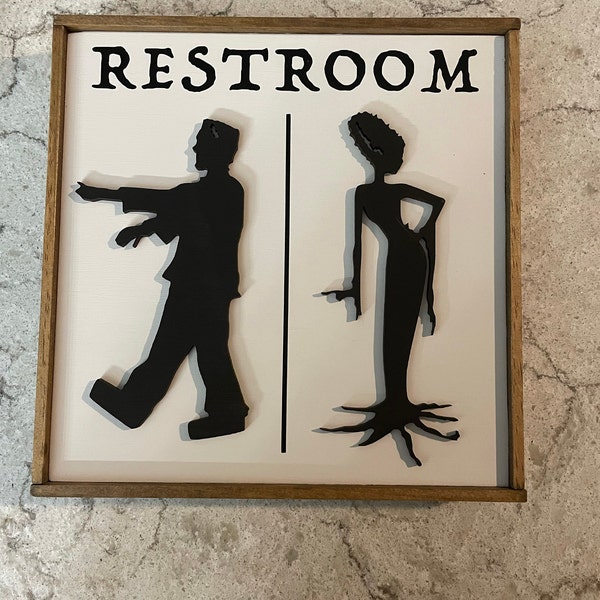 Halloween Decor | Restroom Sign | Horror | Frankenstein Restroom ...