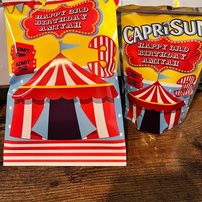 Carnival Circus Lollipop Labels Custom Swirl Pops Birthday Party Party ...