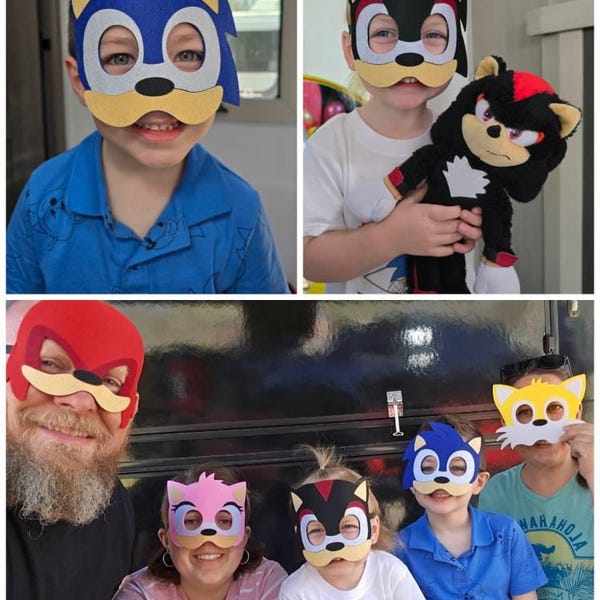 Personalized Sonic Felt Masks! Sonic Party Favors! Sonic Birthday Party ...
