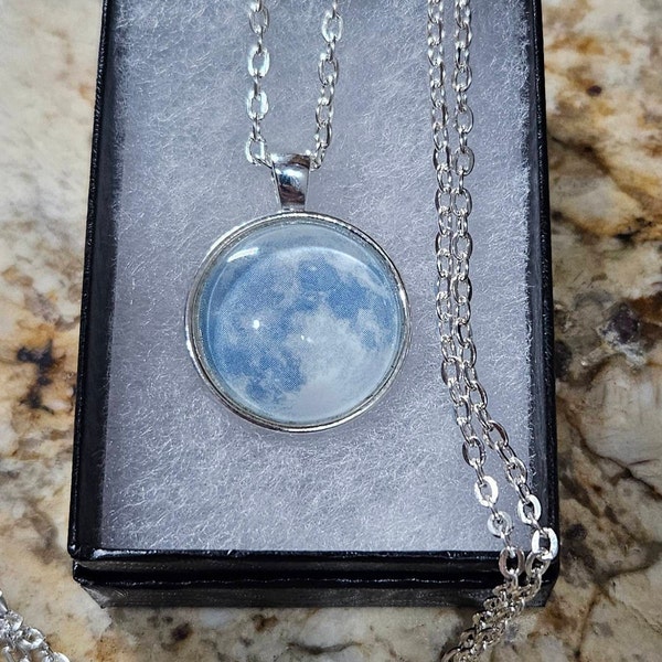 Full Moon Necklace, Full Moon Pendant, Full Moonjewelry, Full Moon ...
