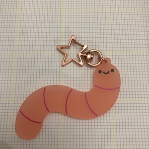 Cute Worm Keychain 3 in Single-sided Kawaii Charm Frosted - Etsy