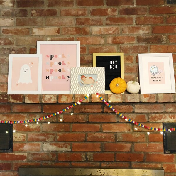 Pink Pastel Spooky Halloween Printable Art, Spooky Season, Spooky Decor ...