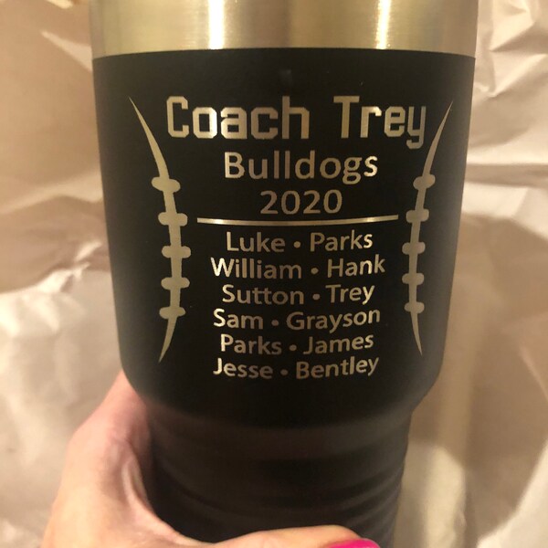 Engraved Coach Cup, Coach Tumbler, Coach Gift Idea, Tumbler With Lid ...