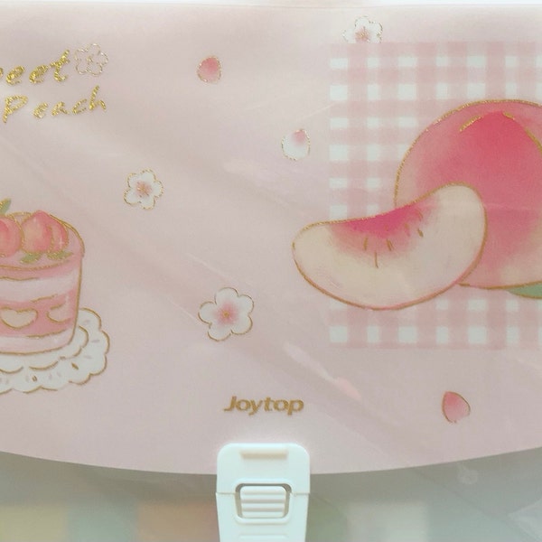 Cute Pink Peach File Folder 13 Pocket Folder Decorative Document Keeper ...