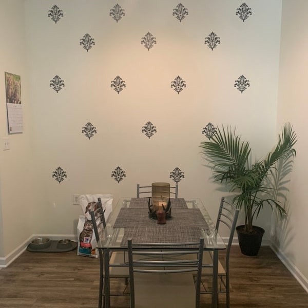 Damask Wall Decals Vinyl Wall Pattern Decal Sticker Wall Art Abstract ...